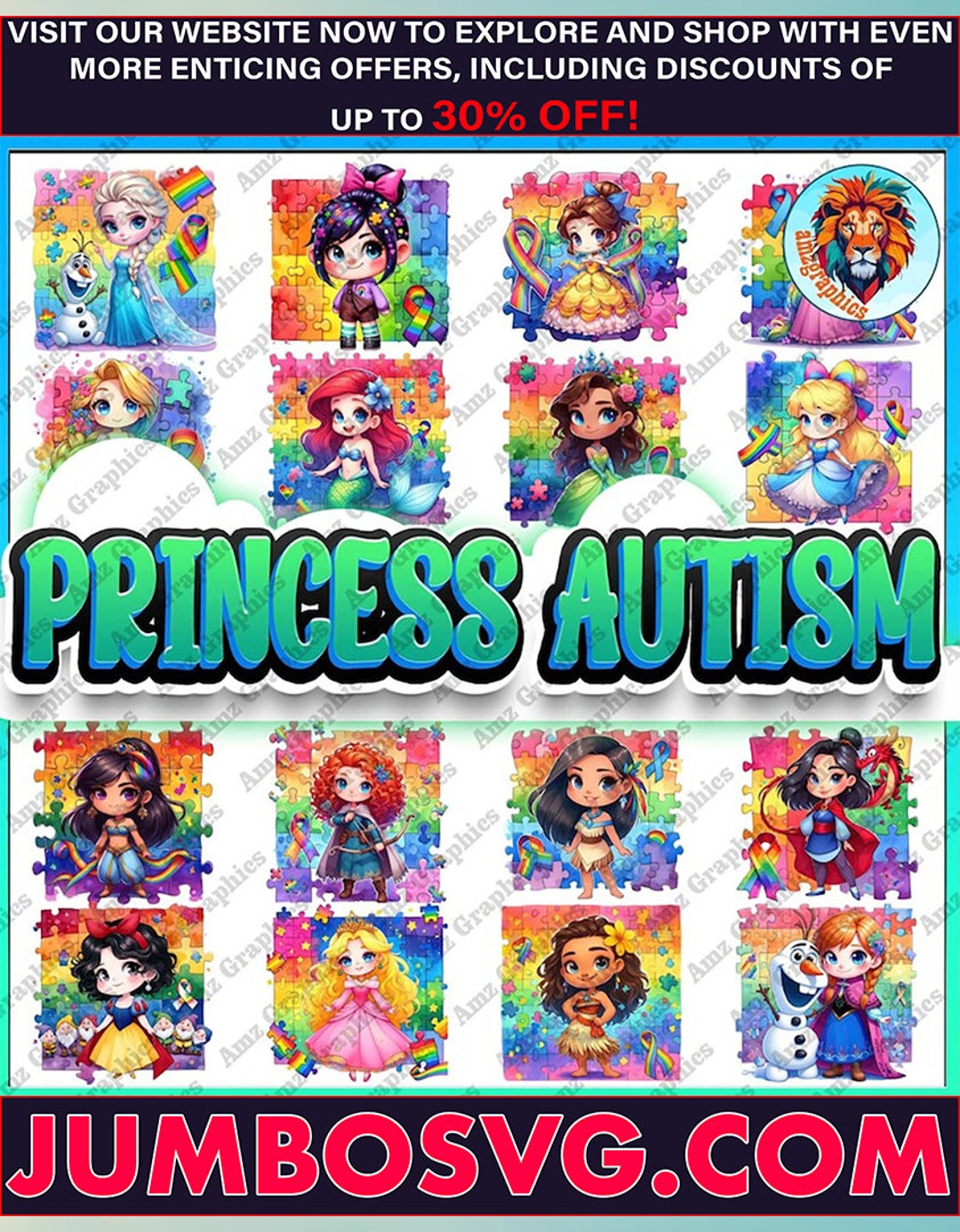 15 Autism Princess Png Bundle, Autism Awareness Png, Awareness Png, Be ...