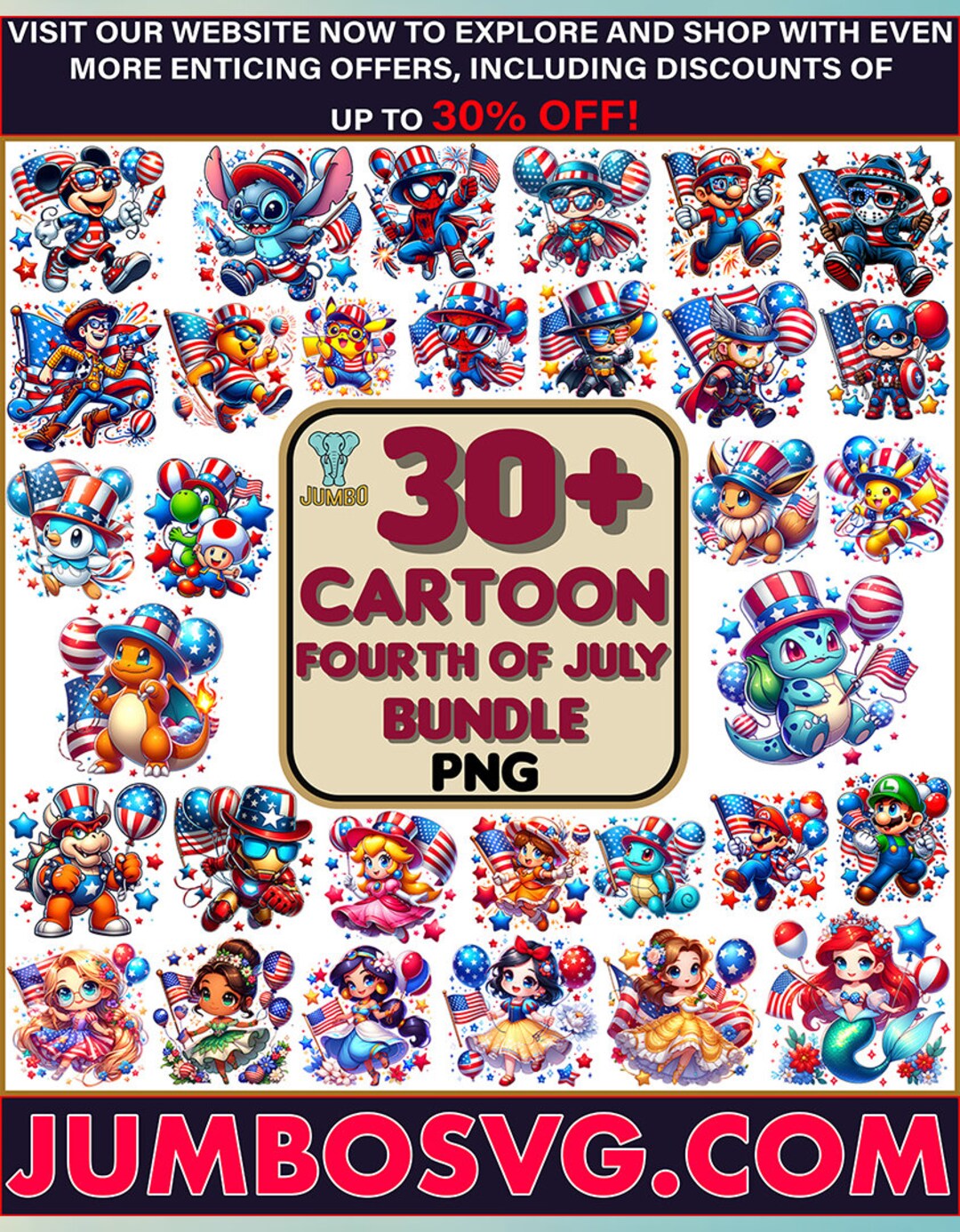 30funny Cartoon Fourth of July Png Bundle, Cartoon Independence Day Png ...