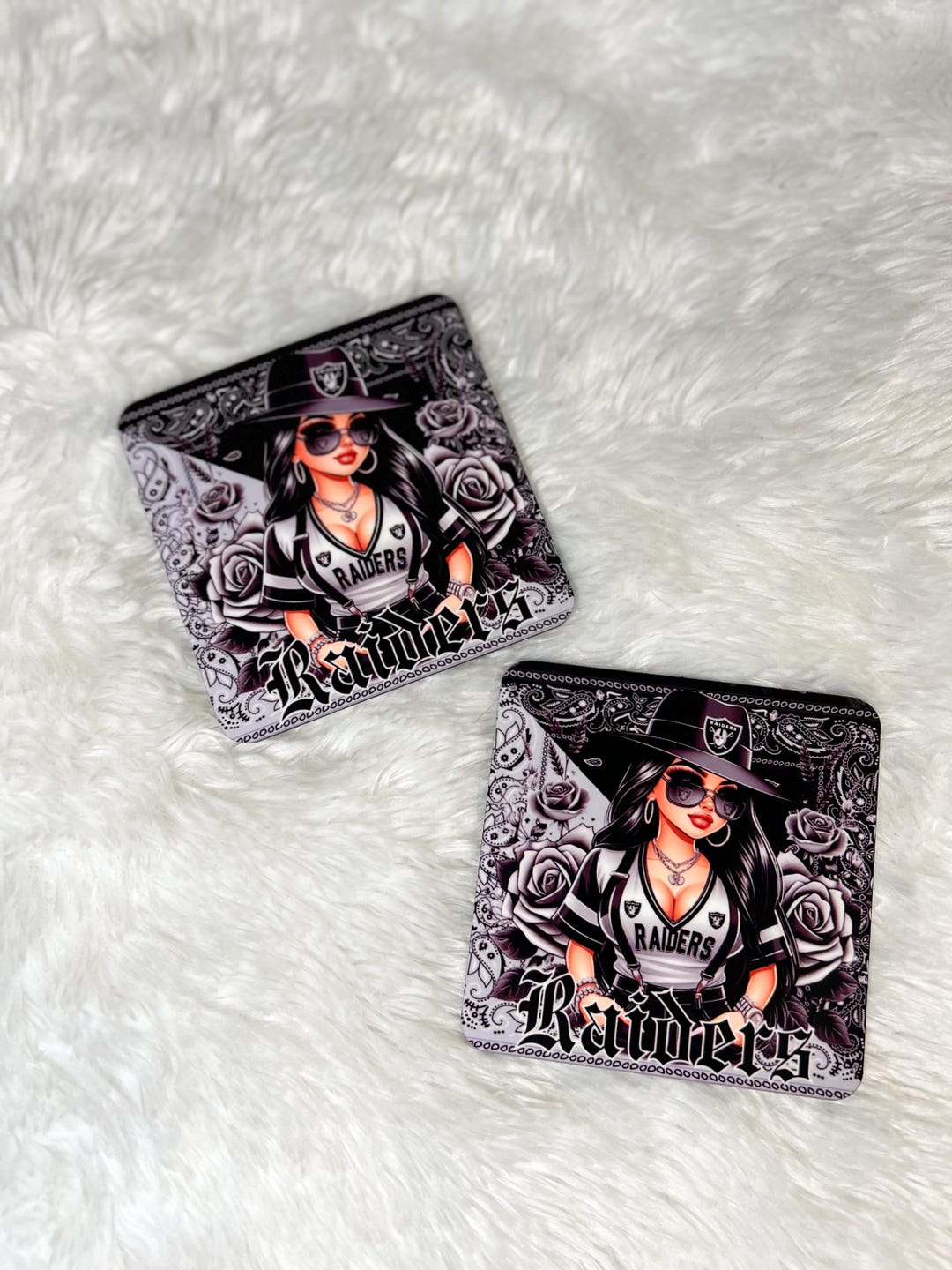 Chicana Raiders, Latina, Chola, Football, Sublimation, Ceramic Coaster ...