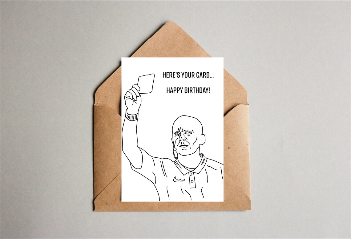 Football Referee Card | Birthday Card | Football Card | Football ...