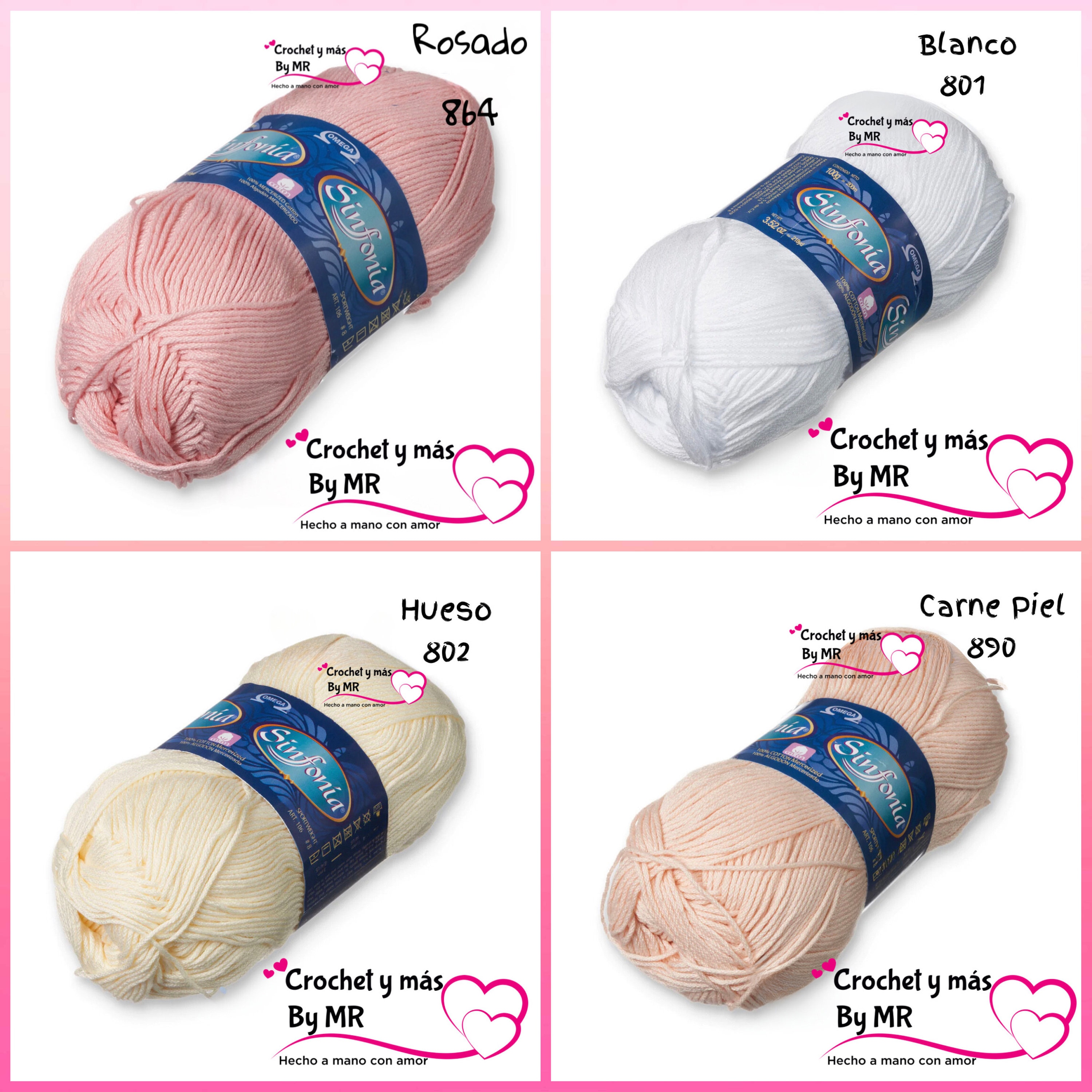SINFONIA 100grs by Omega Elegant Fine 100% Mercerized Cotton Yarn for ...