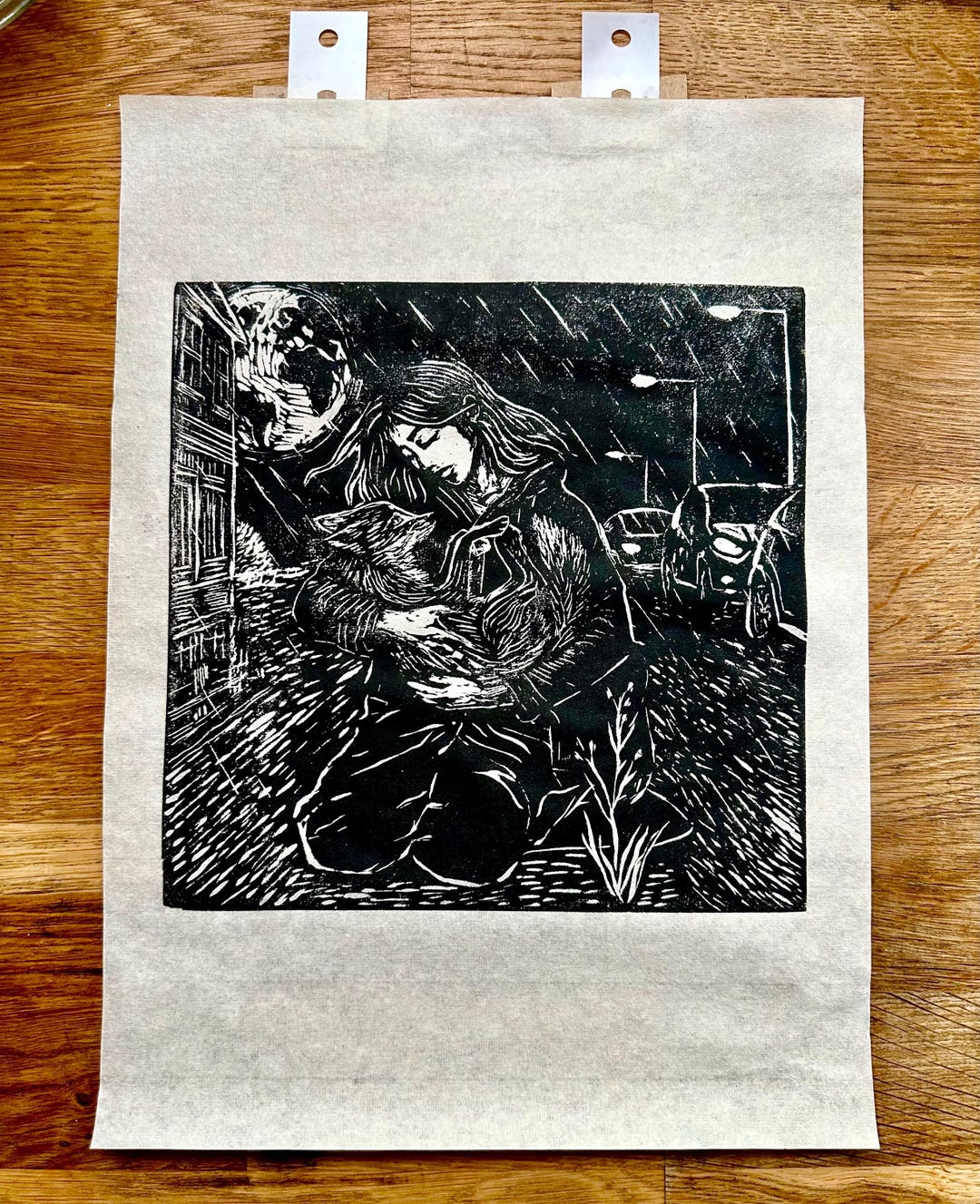 Handmade Fan Art Linocut Print on Japanese Hosho Paper, Based on Hozier ...