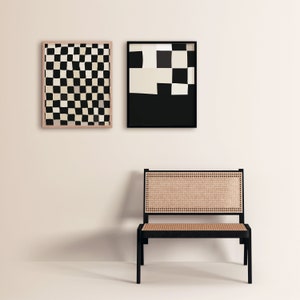 Neutral Checkerboard Print, Beige Check Art Print, Downloadable Print ...