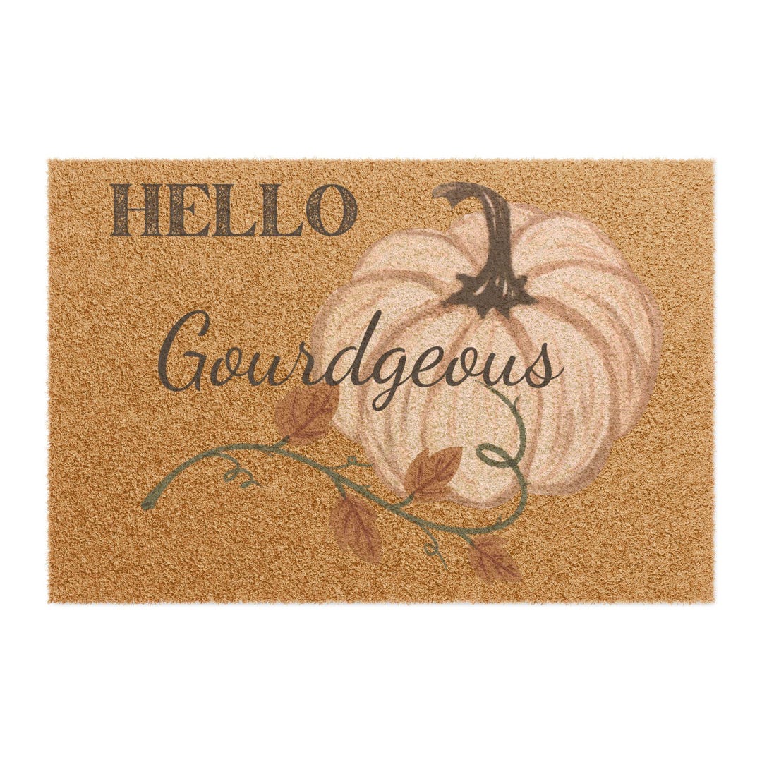 Hello Gourdgeous Doormat | Pumpkin Fall Welcome Mat - Etsy