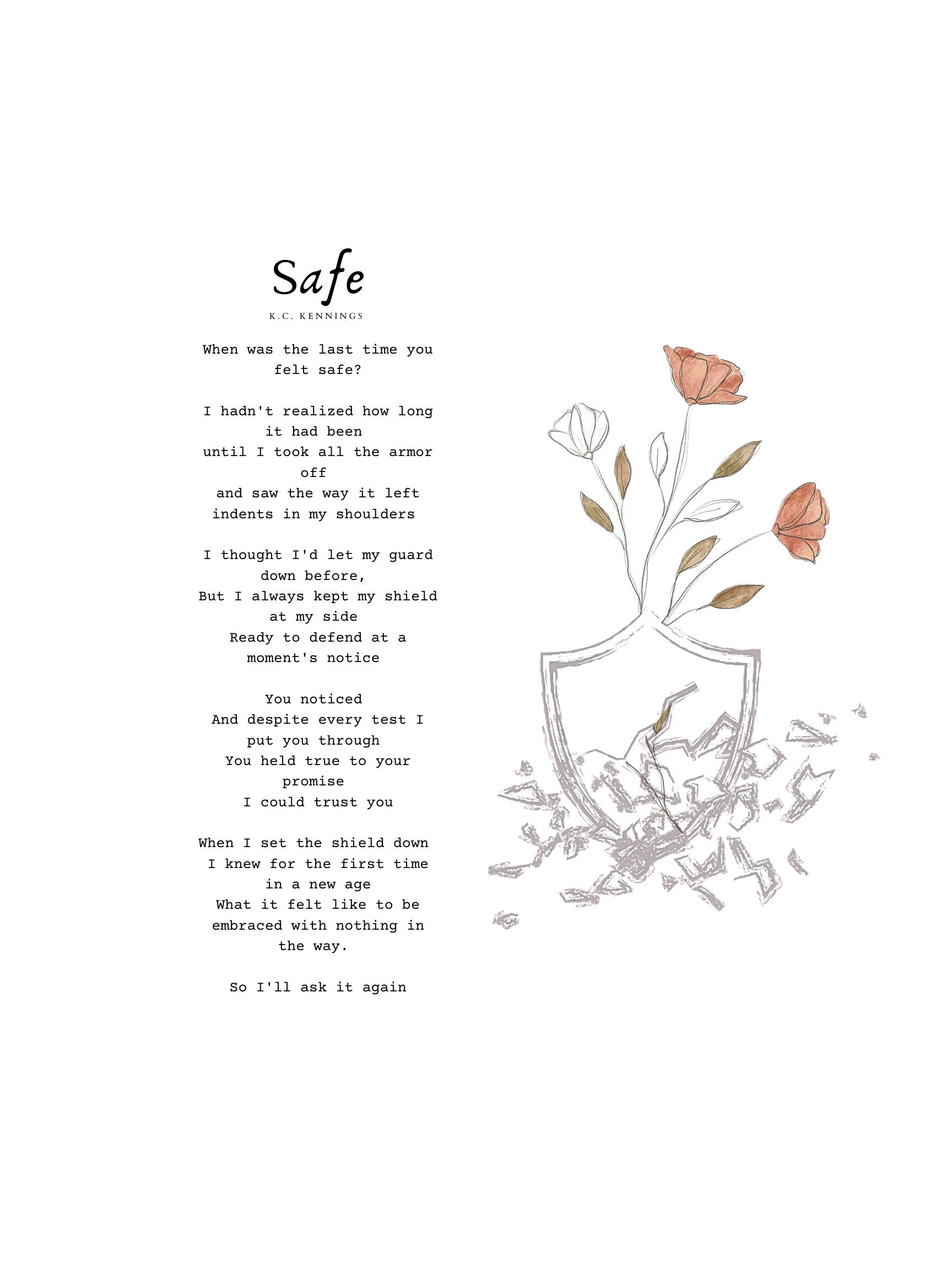 Safe Poem by K.C. Kennings | Etsy