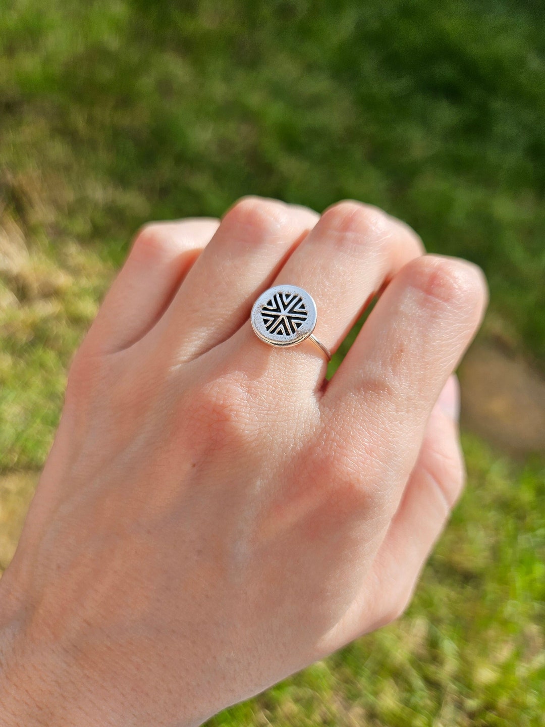 Hexagon Pattern Ring. Handmade From Recycled Fine and Sterling Silver ...