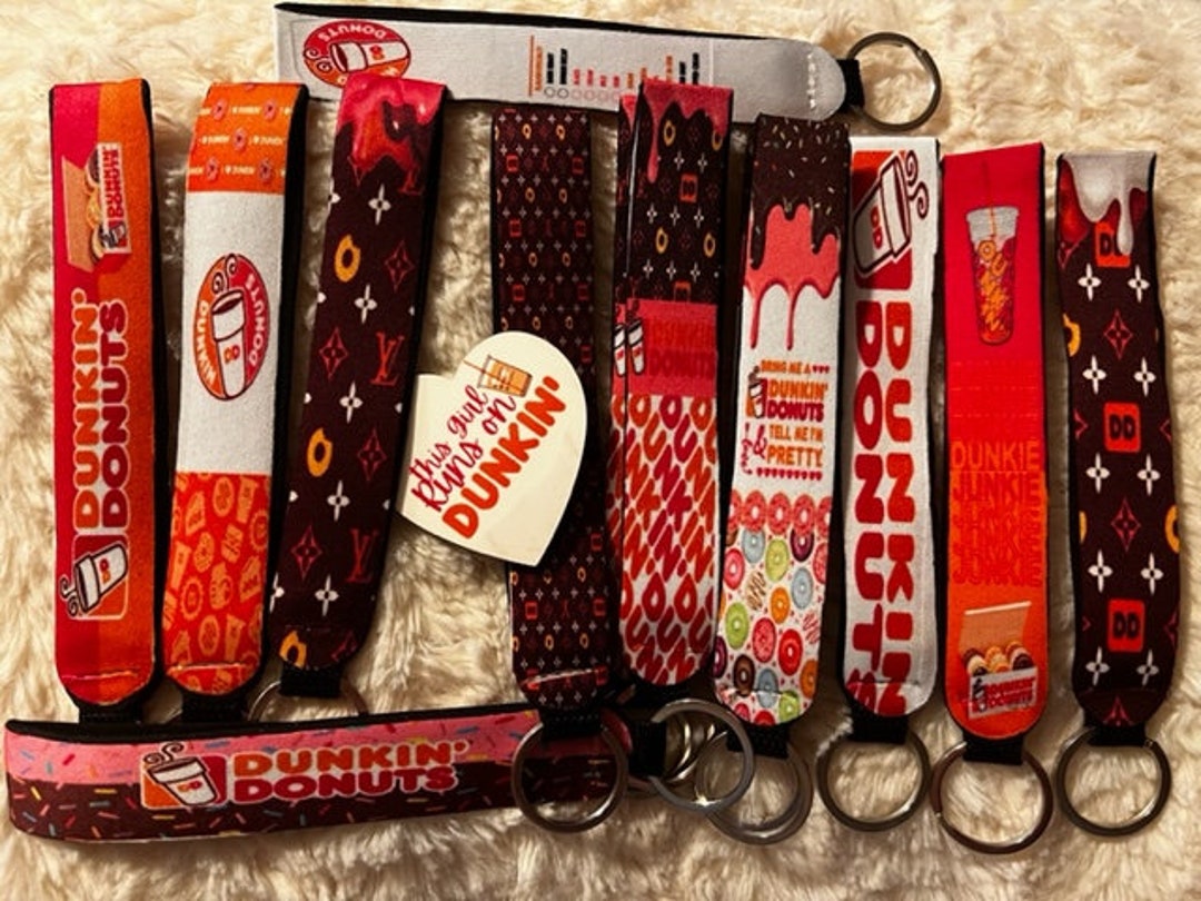 Custom Made Dunkin/starbucks Wristlet Lanyards and Keychains - Etsy