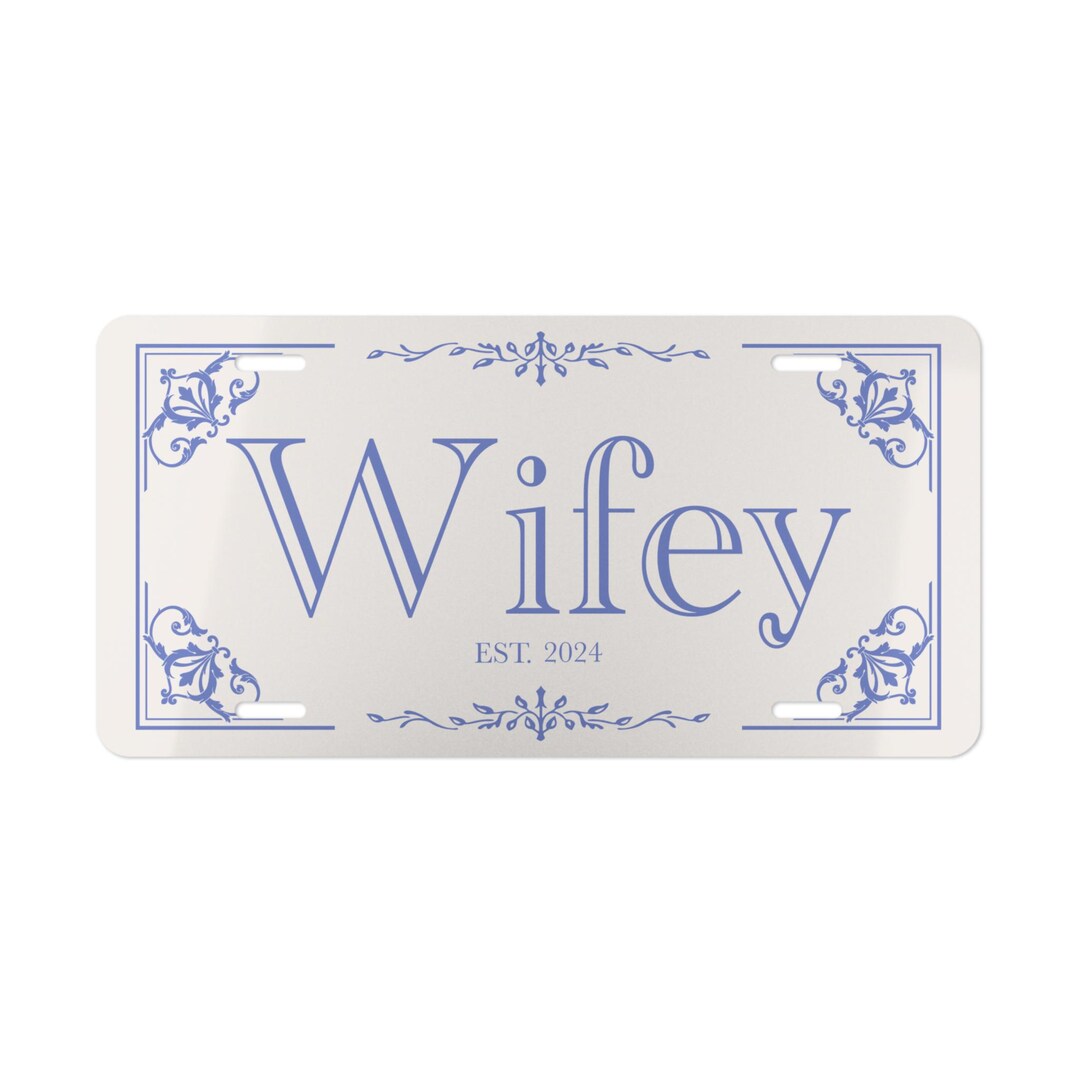 Personalized Wifey Car Plate | Custom Wedding License Plate With Date ...