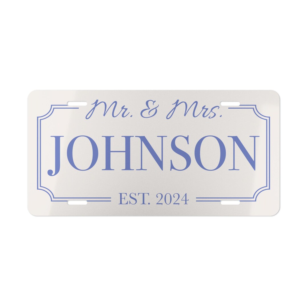 Personalized Mr. and Mrs. Car Plate | Custom Wedding License Plate With ...