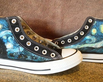 Van Gogh Starry Night Custom Converse High Top Shoes - Etsy