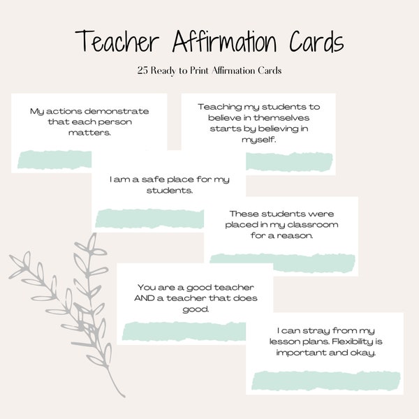 Teacher Affirmations - Etsy