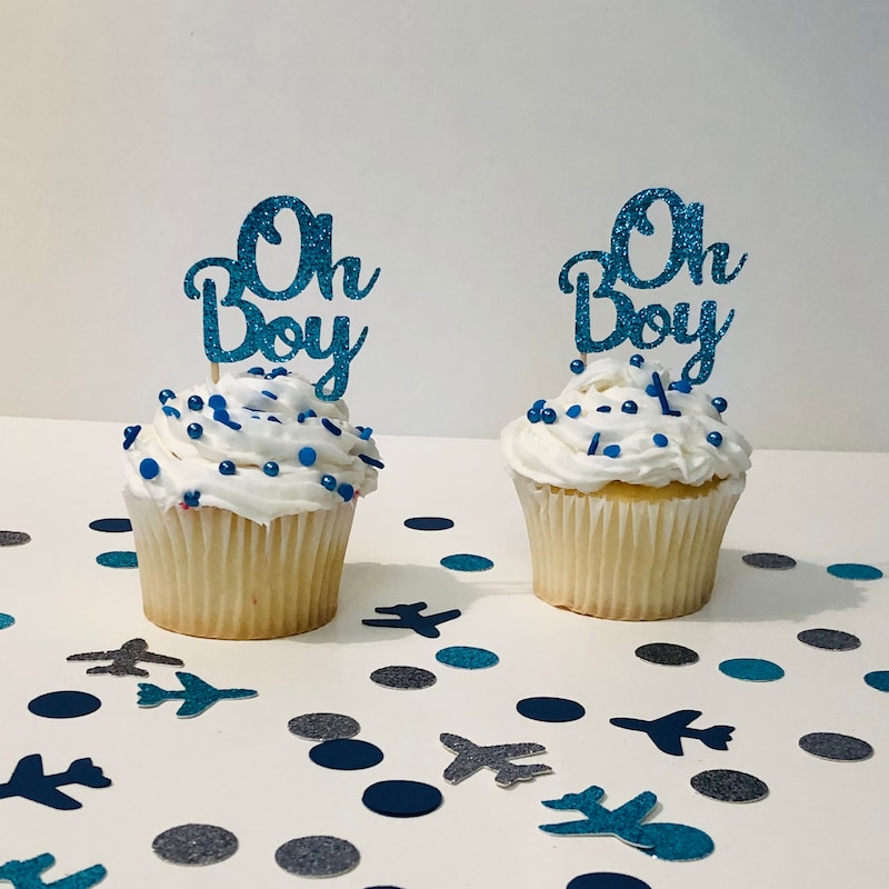 Blue Cupcake Toppers - Etsy