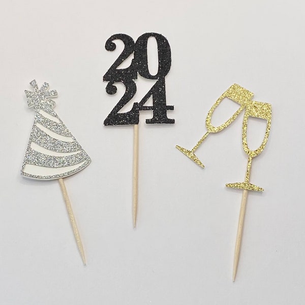New Years Cupcake Toppers - Etsy