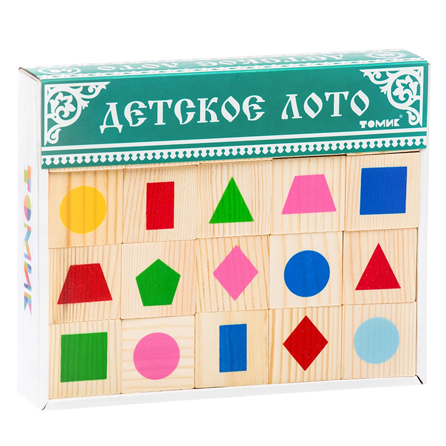 Lotto For Kids Geometrical Shapes Colored Wooden | Etsy