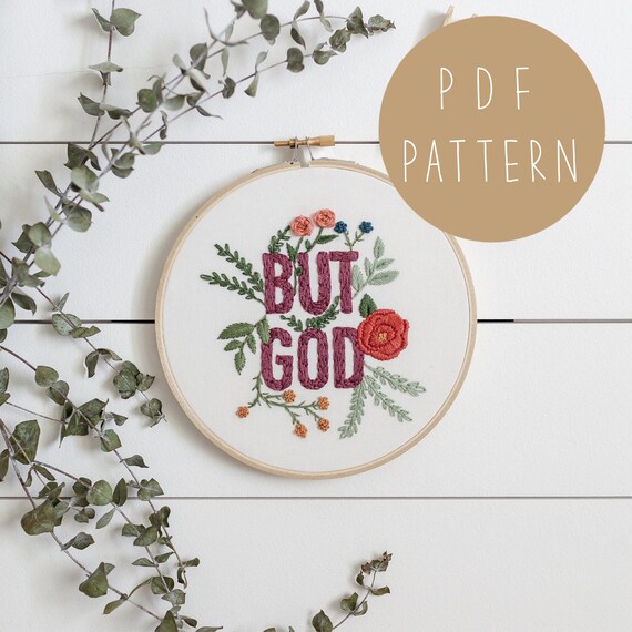 Embroidery Pattern PDF but God Ephesians 2:4 Christian Wall | Etsy