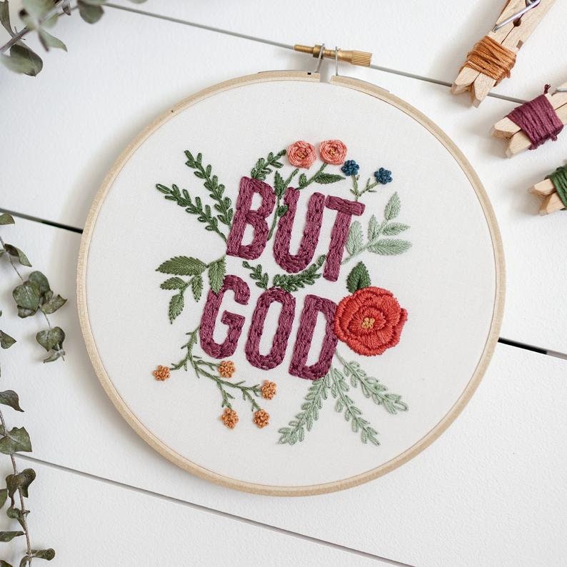 Embroidery Pattern PDF but God Ephesians 2:4 Christian Wall | Etsy