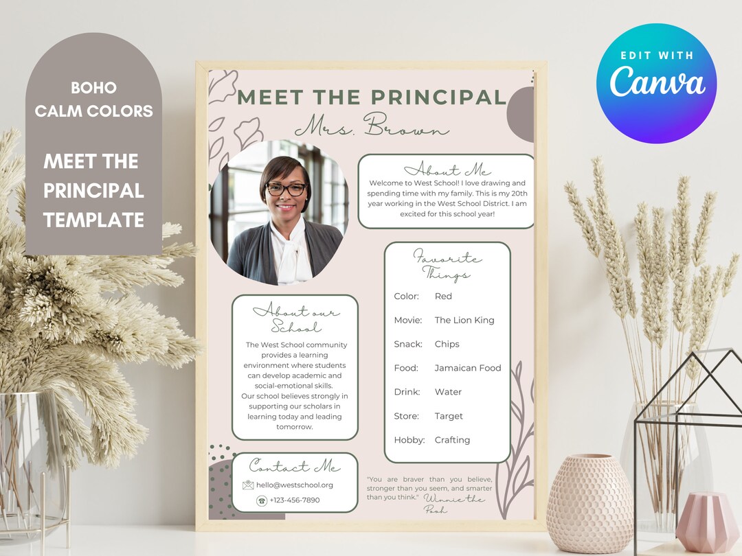 Boho Meet the Teacher Instant Download Template. Back to School Teacher ...