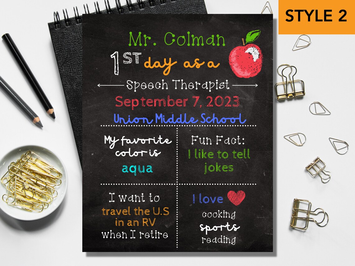 First Day Teacher Sign | Teacher First Day of School Sign | Back to ...