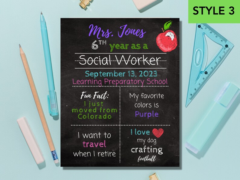 First Day Teacher Sign | Teacher First Day of School Sign | Back to ...