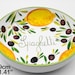 Spaghetti Serving Bowl - Centerpiece Bowl Painted Lemons + Olives 30cm ...