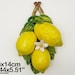 Three Lemon Branch With Flower to Hang or Free-standing H 25 Cm / 10 ...