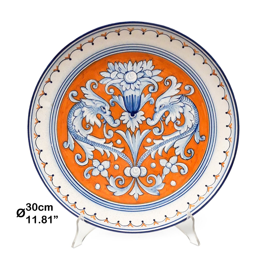 Wall Plate in Ancient Raffaellesco Style With Abundance Festoon Orange ...