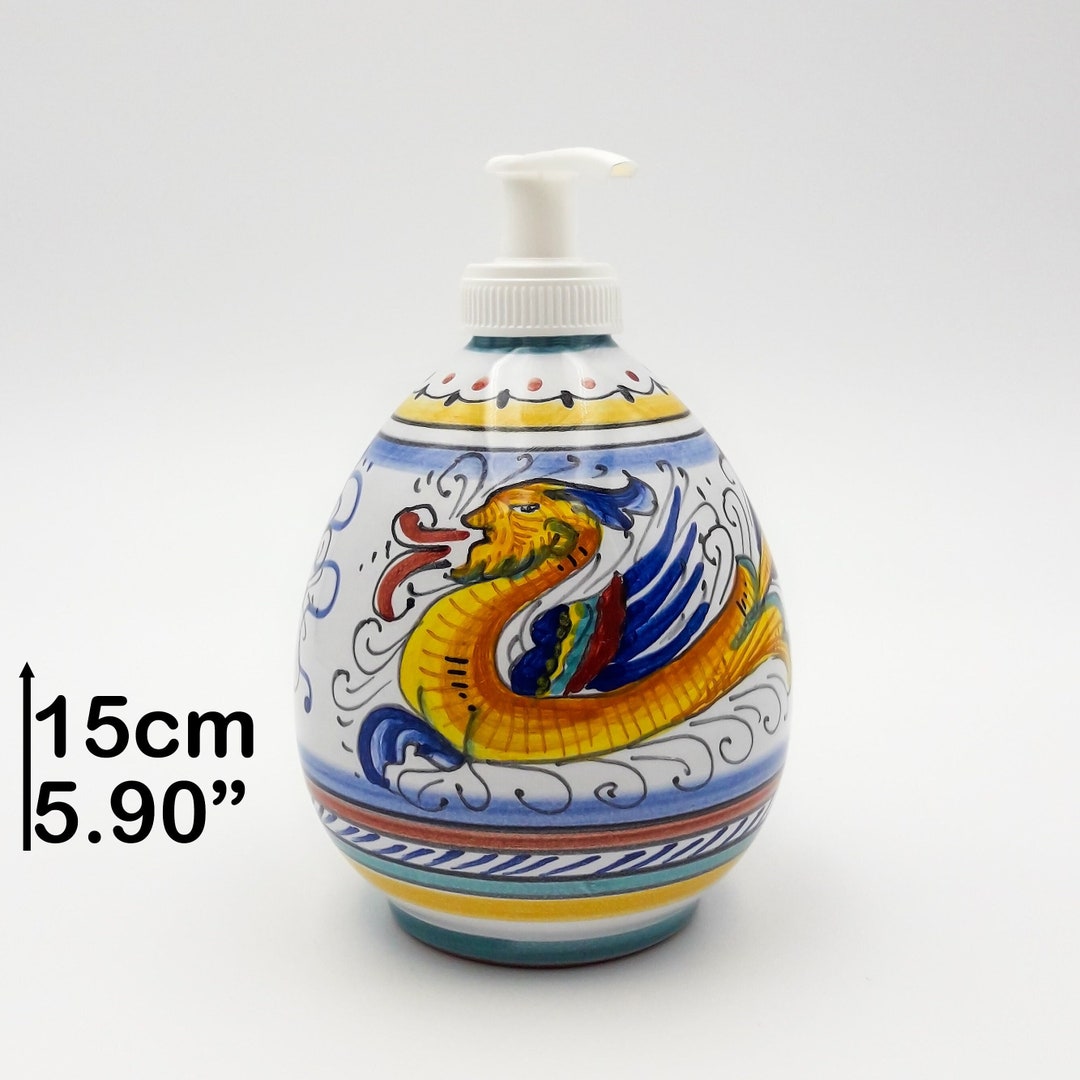 Liquid Soap Dish / Soap Holder With Dispenser Decorated in Raffaellesco ...