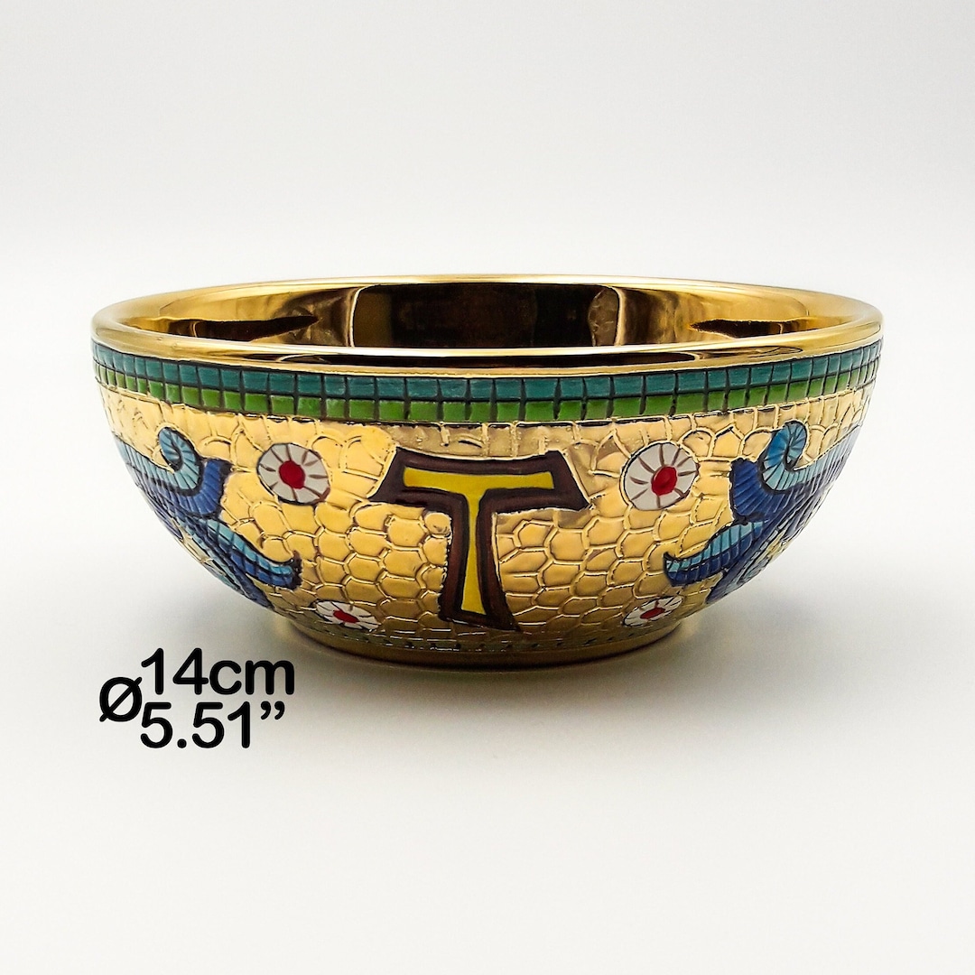 Mass Bolus Altar Bowl 14 Cm / 6 With Tau in Byzantine Classic Deruta 18 ...