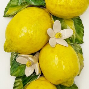 Four Lemon Branch With Flowers to Hang or Free-standing H 30 Cm / 12 ...