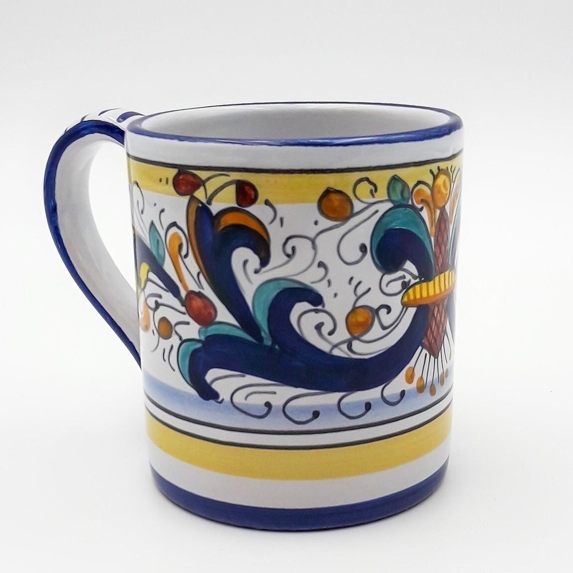 Cup Mug Decorated in Ricco Classic Deruta. Deruta Artistic - Etsy
