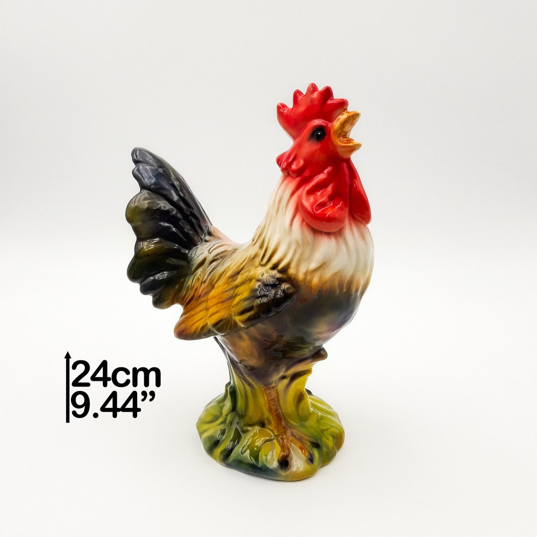 Rooster - Cockerel Animal Shaped Ornament Figurine - Statuette H 25 Cm ...