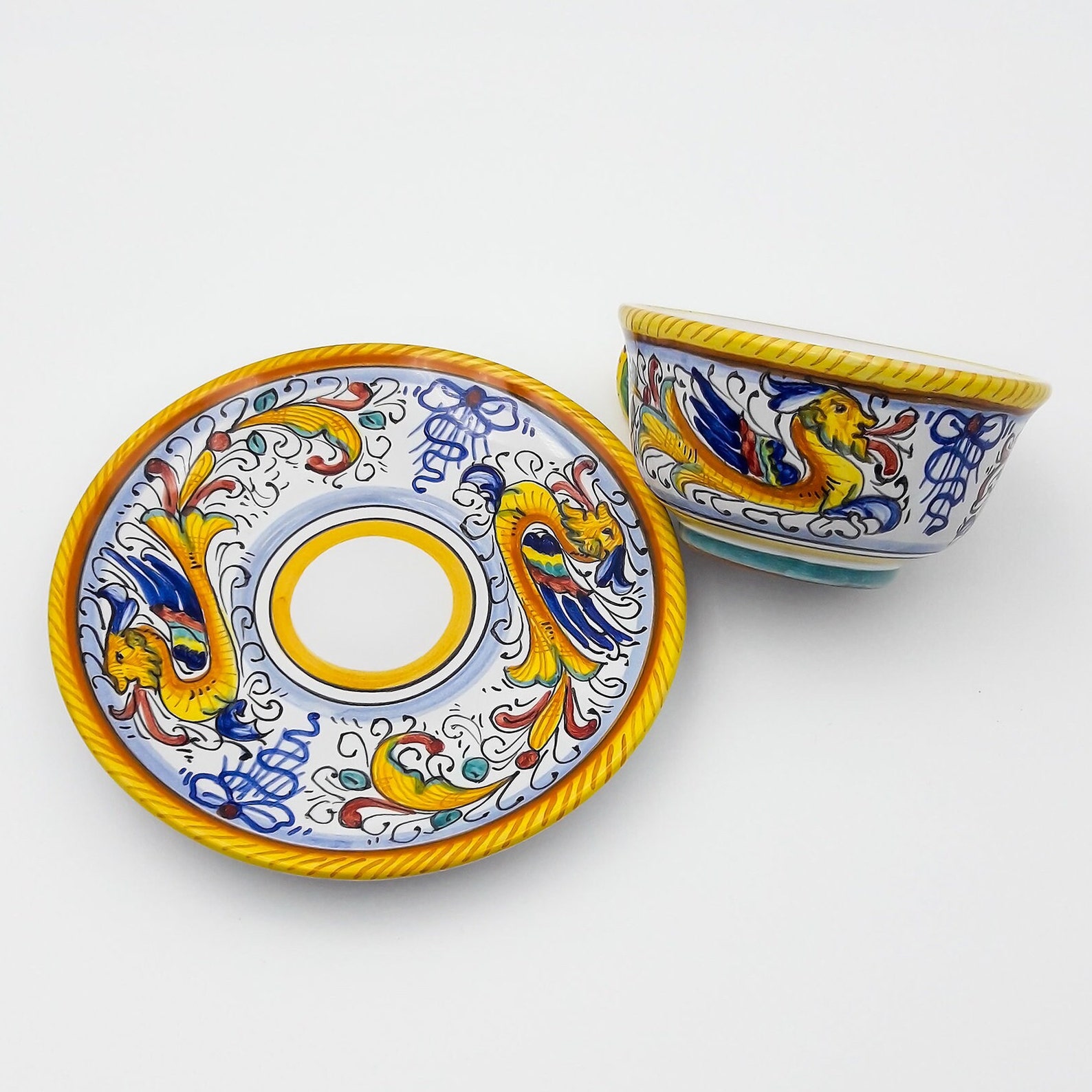 Flared Bell-shaped Tea Cup With Matching Saucer Plate - Etsy