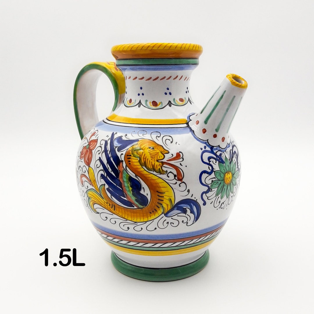 Boccale Brocca con doccio decorato in Raffaellesco 1.5L. Ceramica ...