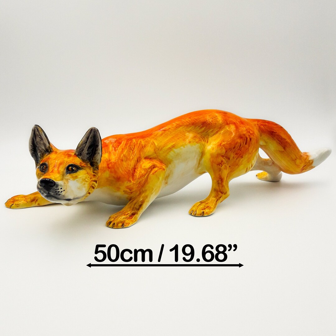 Red Fox Lurking Free-standing Animal Ornament Figurine - Statuette 50 ...