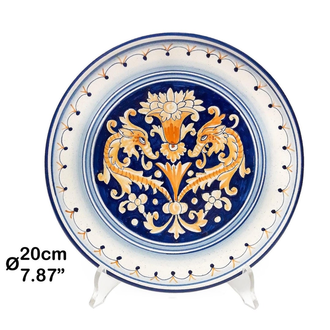 Wall Plate Ancient Raffaellesco Style With Abundance Festoon Blue ...