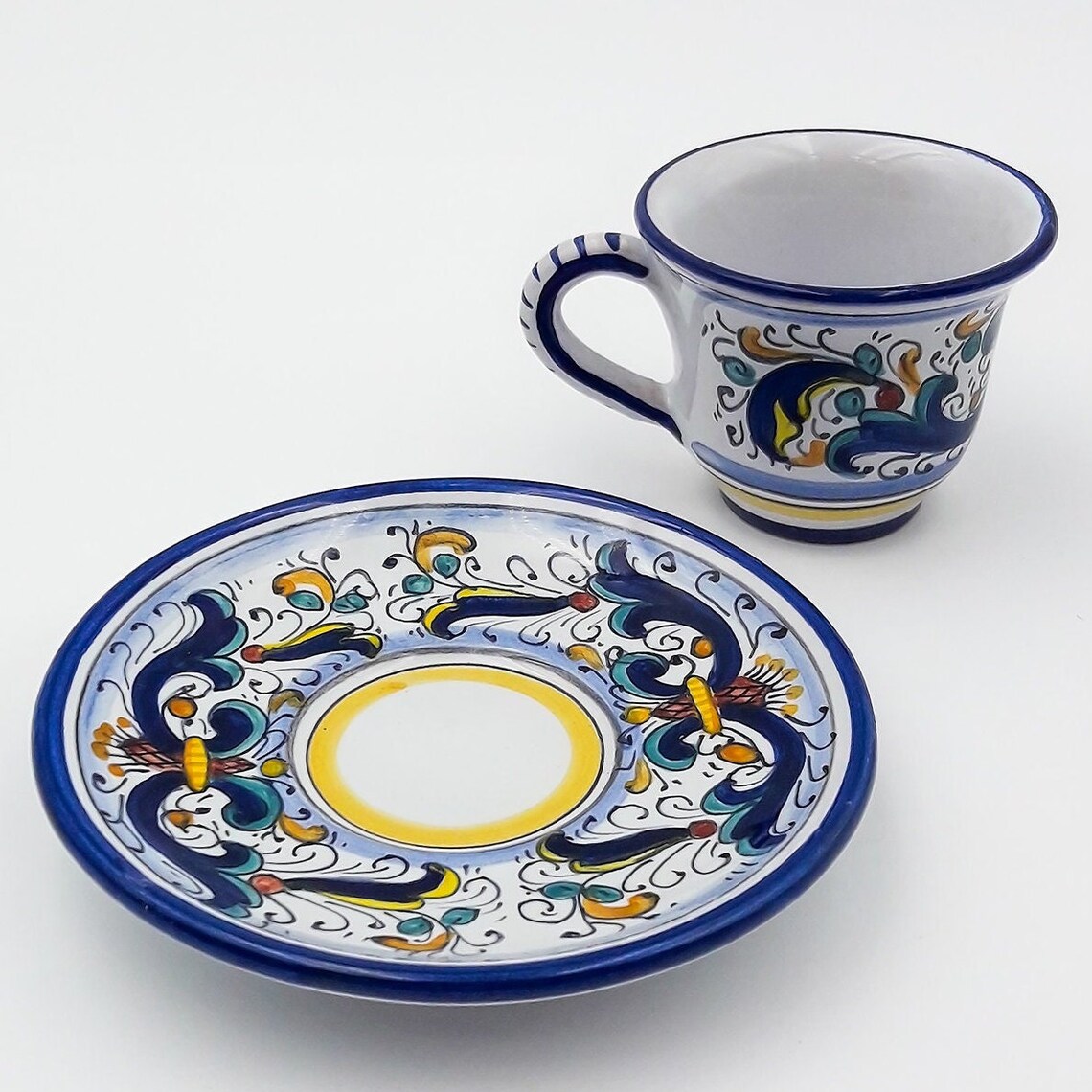 Bell-shaped Espresso Coffee Cup With Matching Saucer Decorated - Etsy