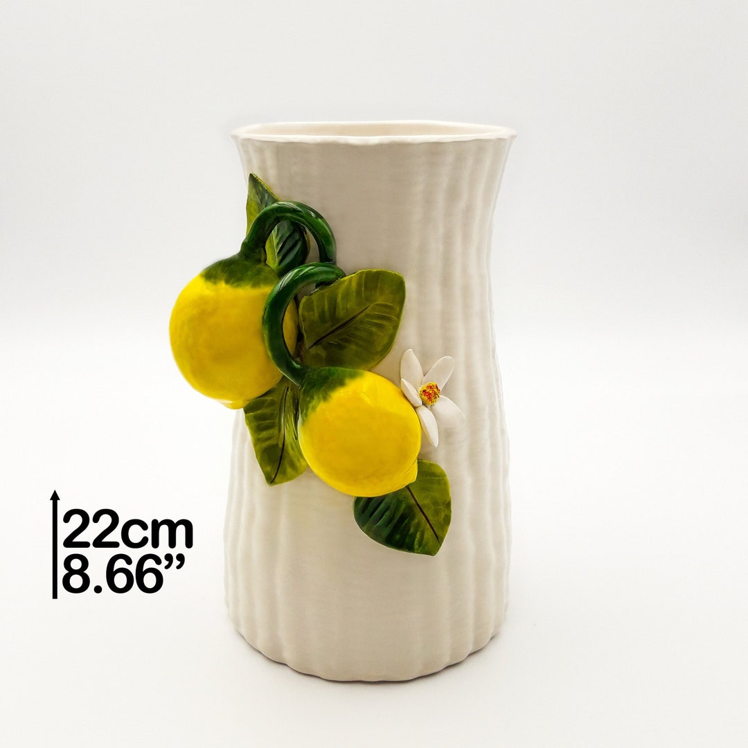 Kitchen Utensils - Ladle Holder Container With Two Lemons and Flower ...