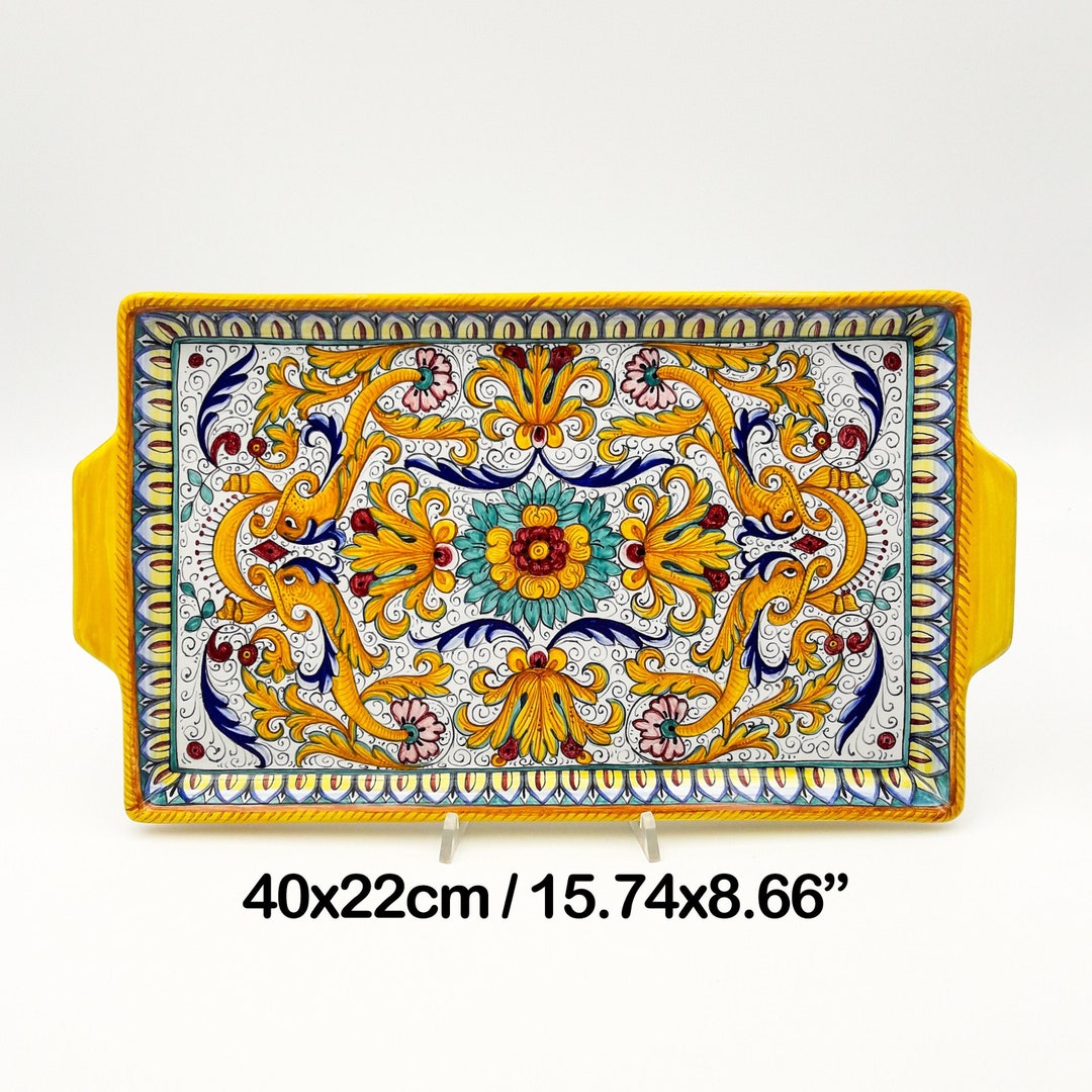 Rectangular Tray With Handles Decorated in Raffaellesco Prestige 40 Cm ...