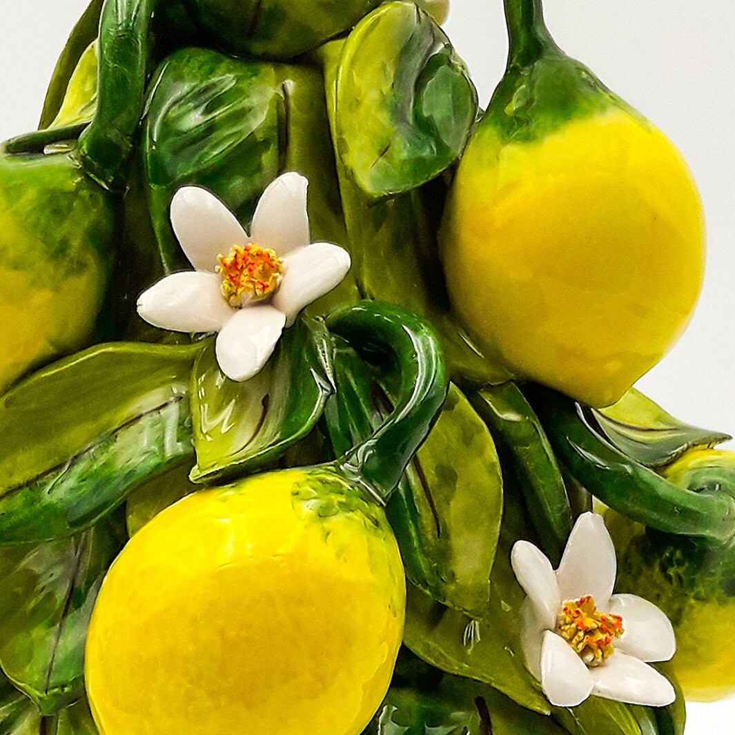 Lemon Tree With Flowers Standing Centerpiece H 30 Cm / 12". Entirely ...