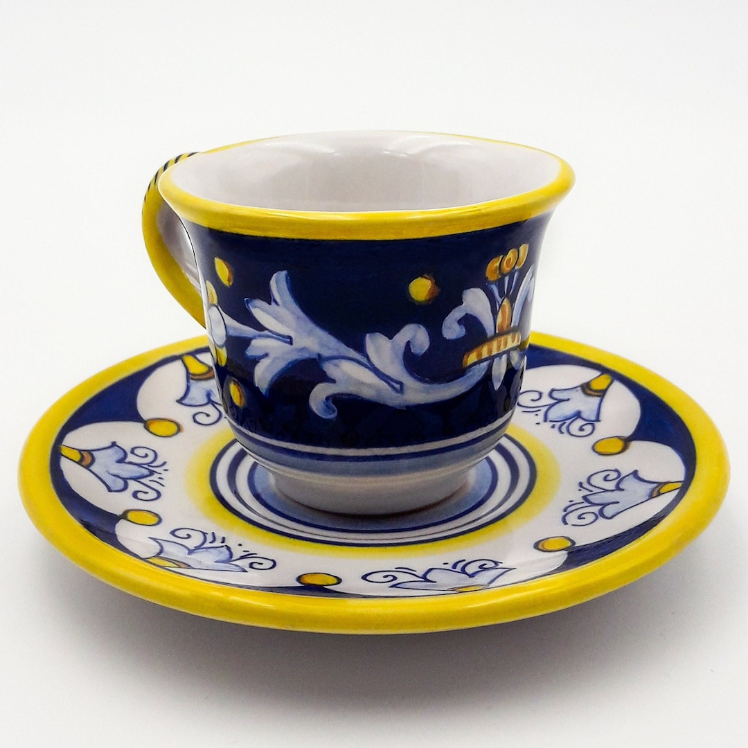 Bell-shaped Espresso Coffee Cup With Matching Saucer in Royal Blue ...