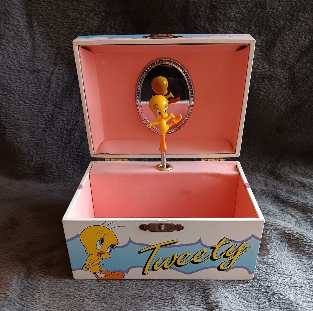 Vtg 1998 Twirling Tweety Bird Wind-up Musical Jewelry Box by Looney ...