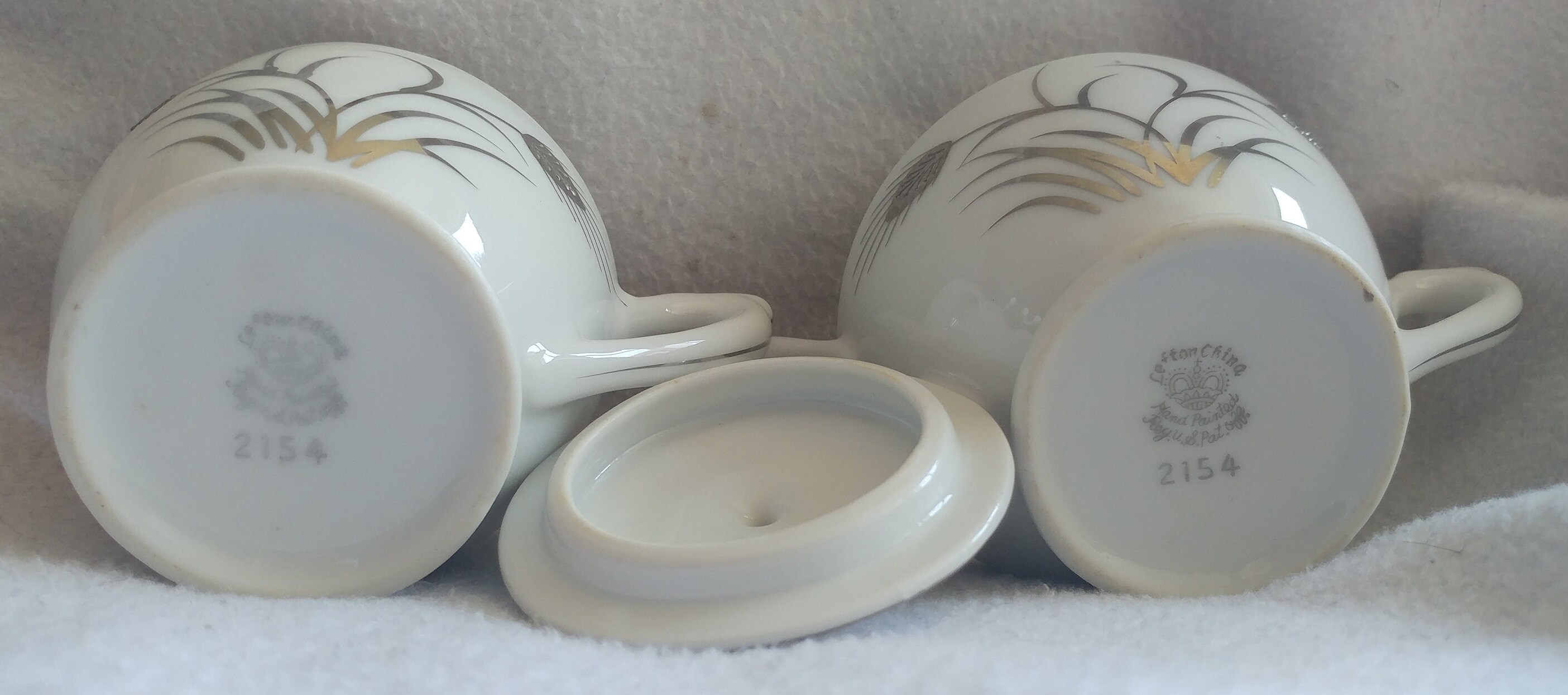 Vintage Hand Painted White With Silver Wheat Design 3 - Etsy