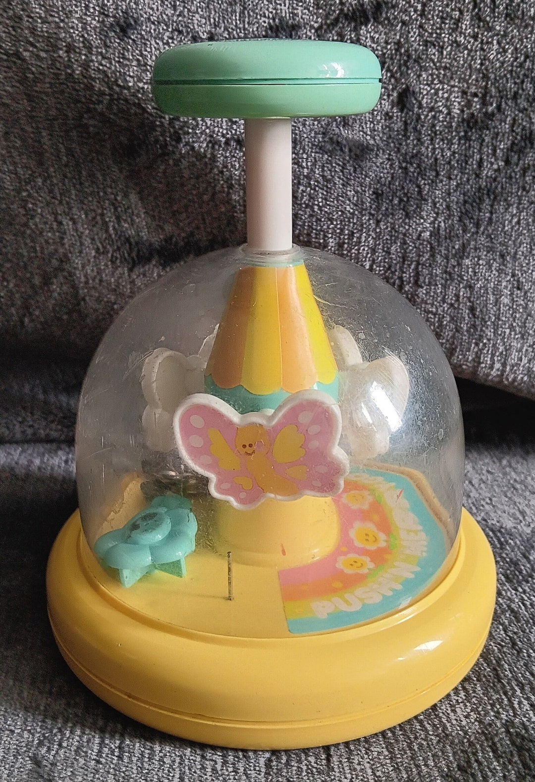 Vintage Push'n Merry-go-round Toddler Baby Toy by Tomy - Works GREAT ...