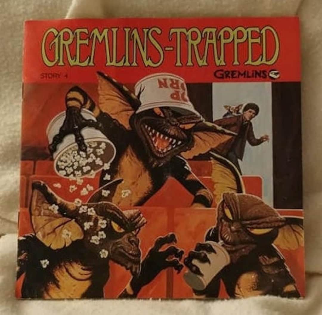 Vintage 1984 Gremlins-Trapped Gremlins 45 Record & Read Along Book ...