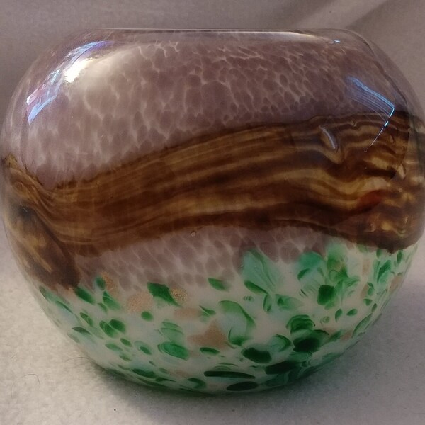 Round Shape Glass With Gold Vase - Etsy