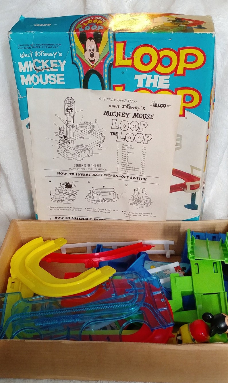 Rare Vintage Mickey Mouse Loop the Loop Battery Operated Race - Etsy