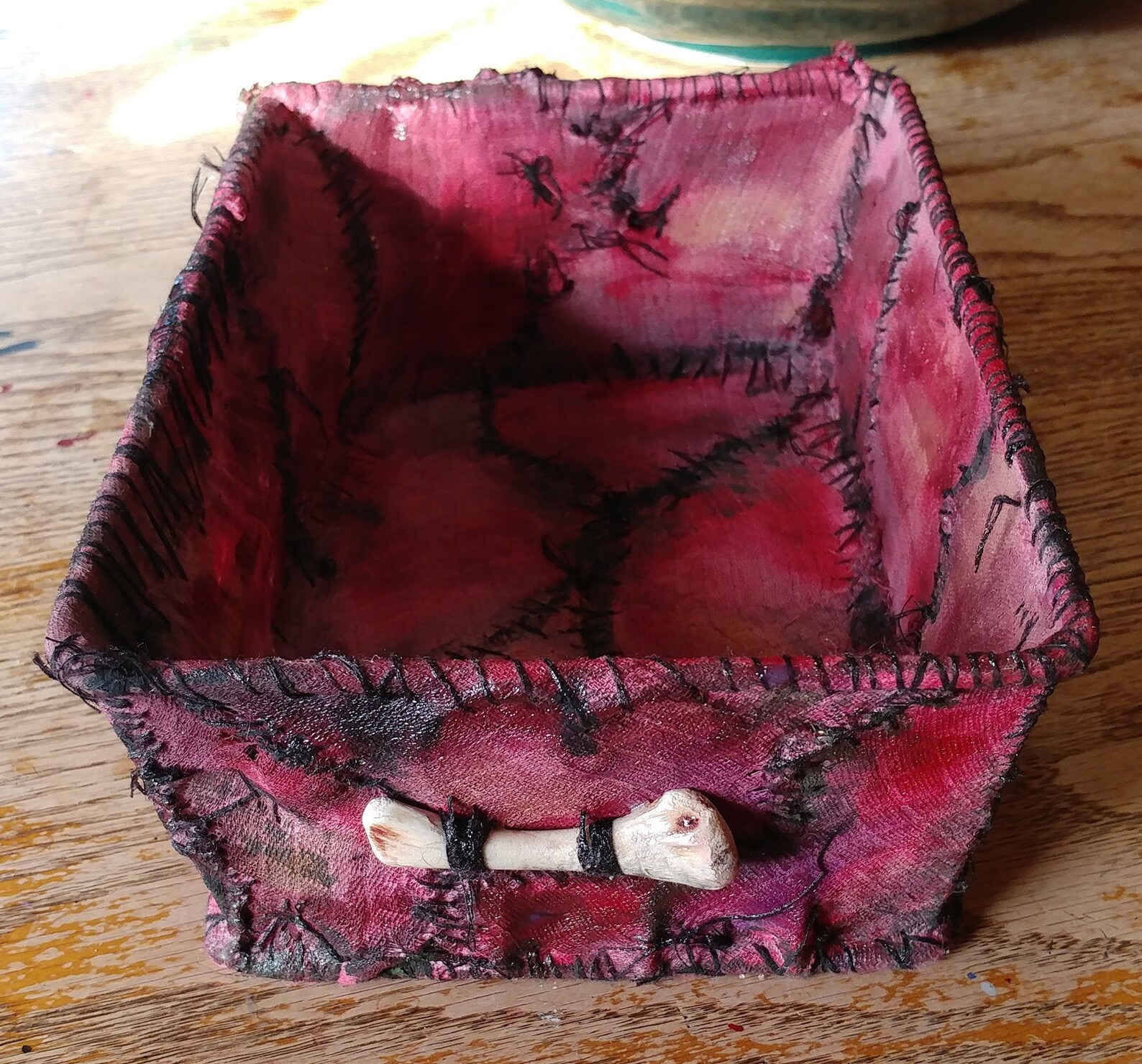 One-Of-A-Kind Ed Gein Style Skin Square Basket By | Etsy