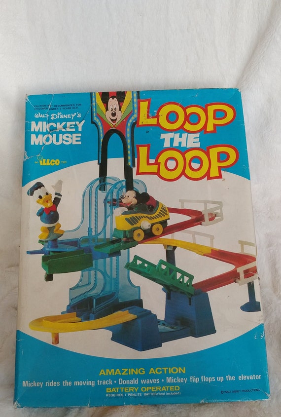 Rare Vintage Mickey Mouse Loop the Loop Battery Operated Race - Etsy