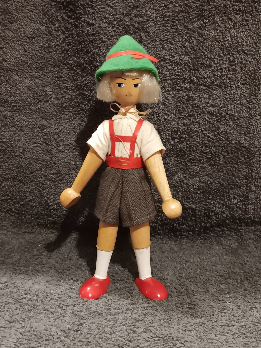 7.5" Polish Folk Art Wooden Peg Doll - Hand Painted Face - Wearing ...