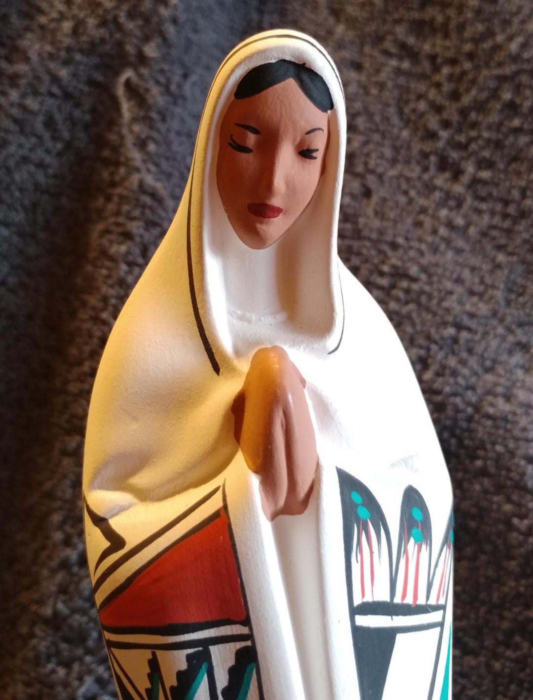 Native American Virgin Mary 9" Southwest Pottery Statue Figurine ...